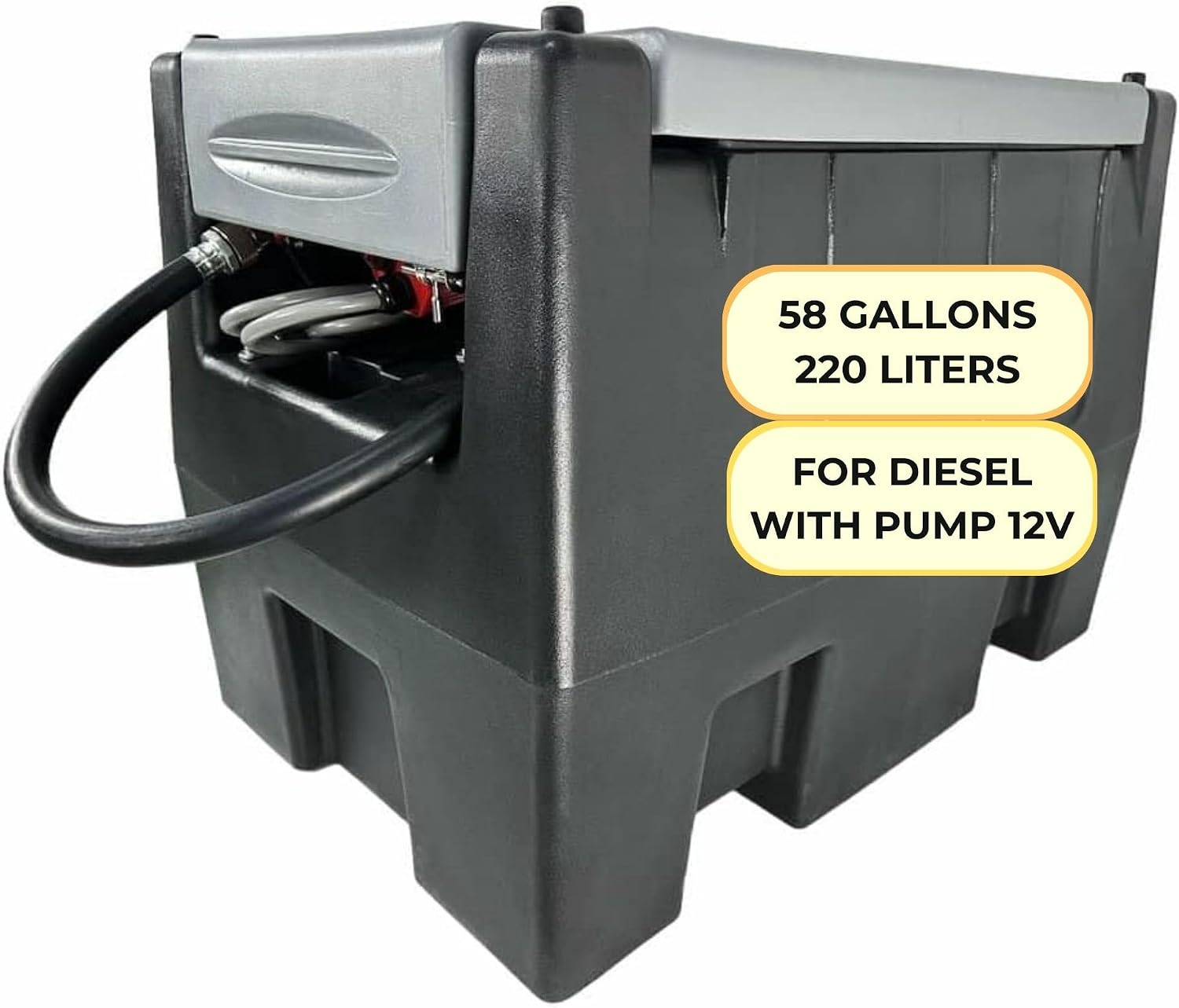Amazon.com: Portable Fuel Tank with Pump for Diesel 58 Gallons, DC Fuel ...