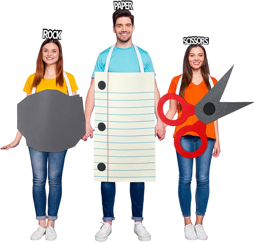 Rock Paper Scissors Halloween Costume HUMORISTIC ROCK, PAPER