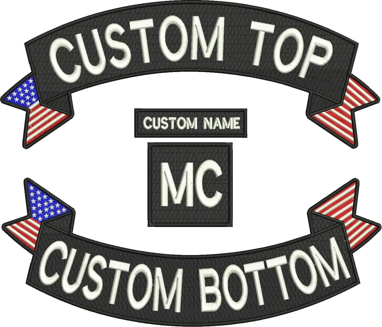 Amazon.com: USA Custom Embroidered Full Vest Biker 4pc Patch Set - 13.5 ...