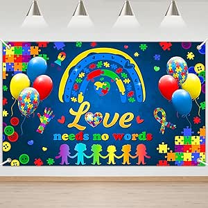 Amazon.com : Mocsicka Autism Awareness Party Decorations Colorful ...