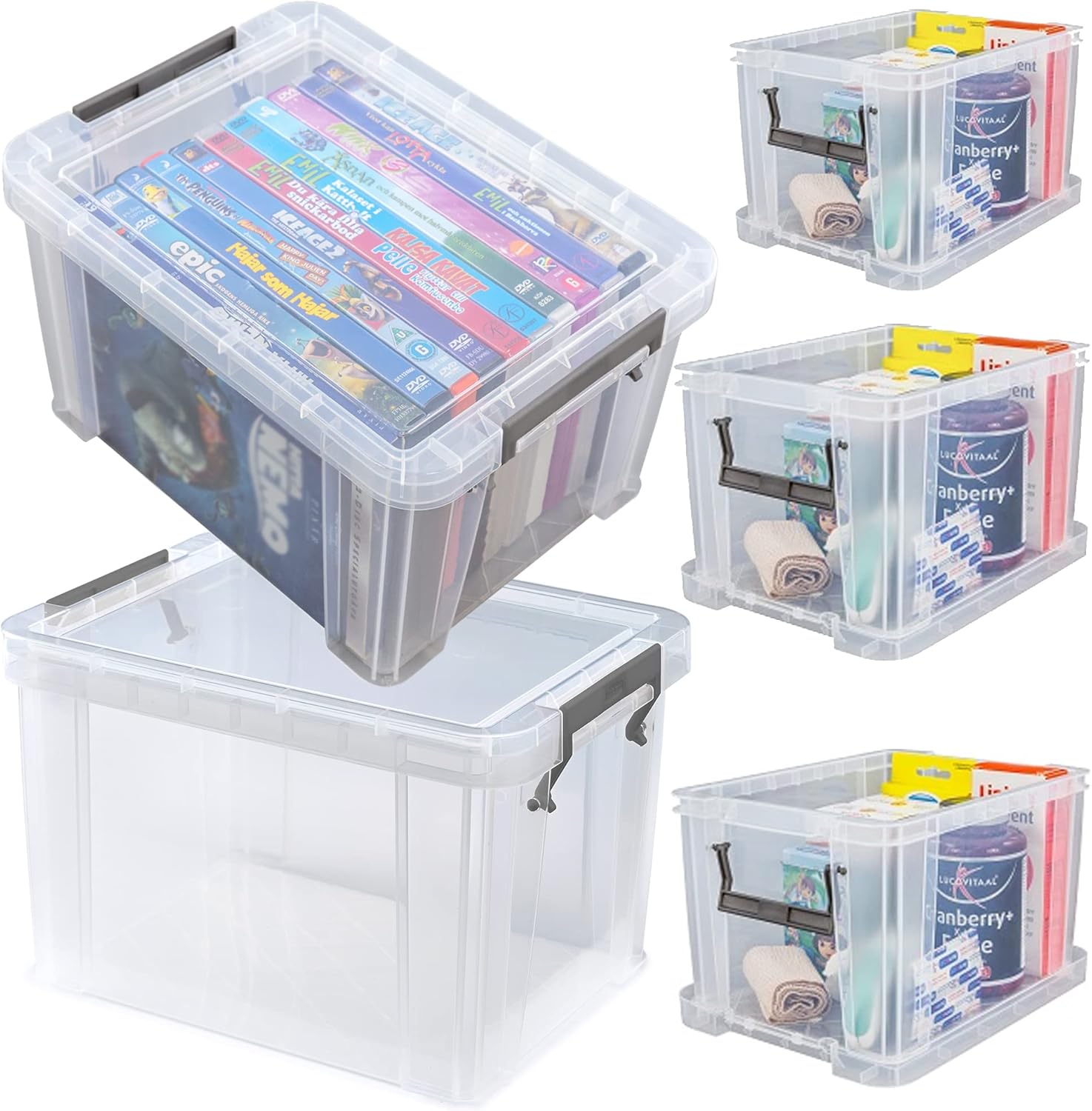 Pluto Packaging Really Large Storage Boxes 36L, 54L & Huge 85L Plastic ...