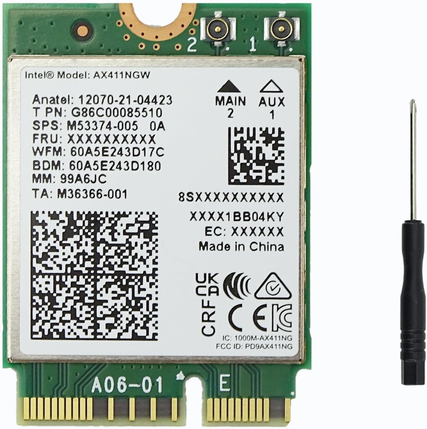 Amazon | WiFi 6E ワイヤレスカード 3Gbps Intel AX411 NGW M.2:CNVio2 トライバンド ...