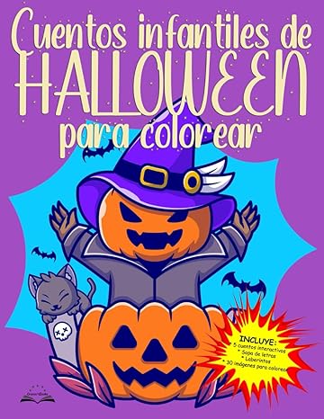 Cuentos cortos para colorear de Halloween para niños: Divertido libro ...