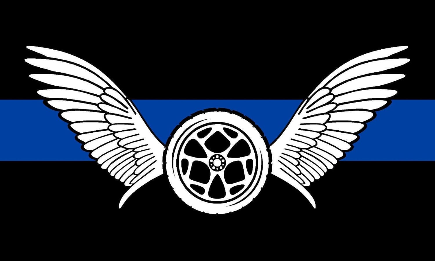 Amazon.com: Evan Decals Magnet Thin Blue Line Motorcycle Wings- Window ...