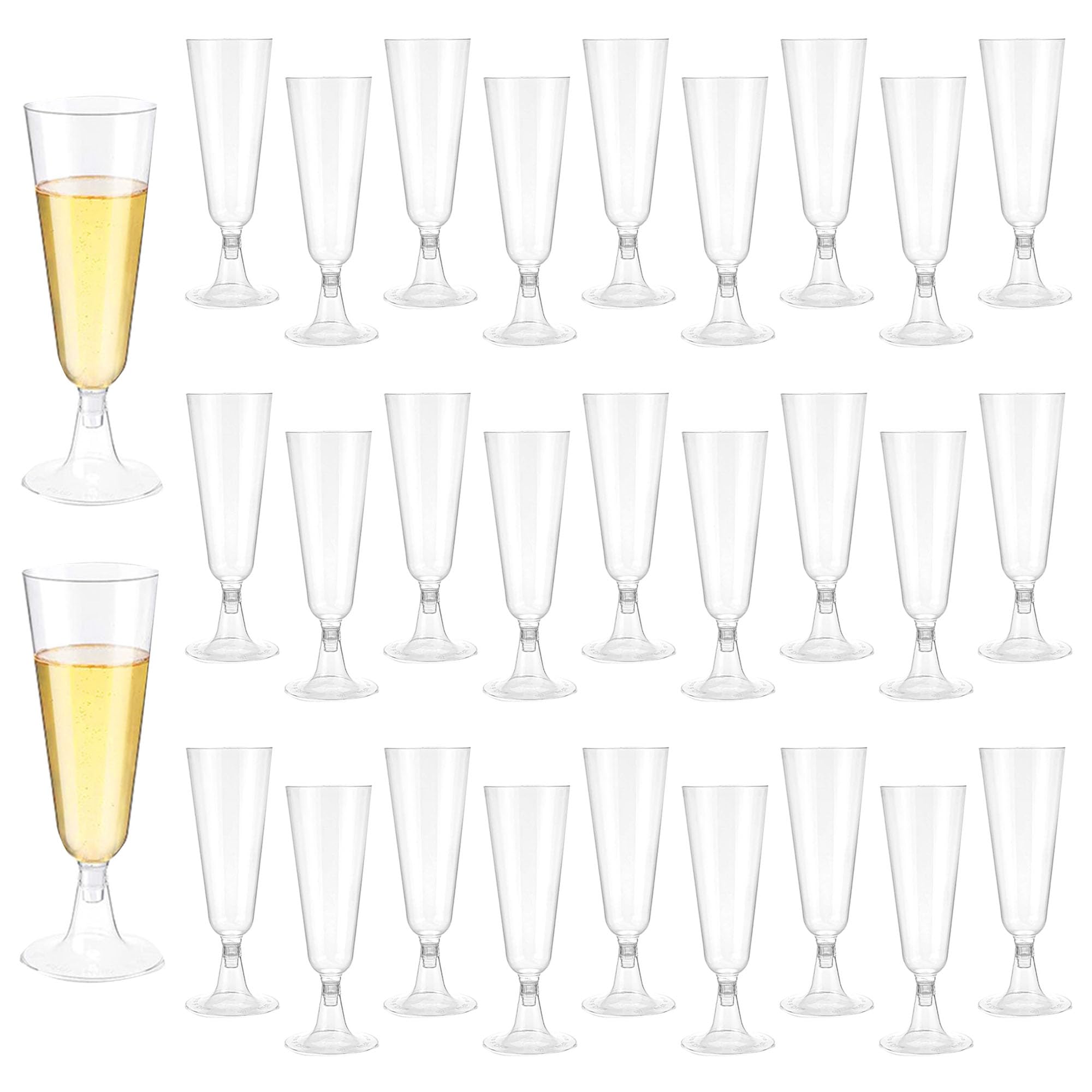 Amazon | Desirable ワイングラス 使い捨て 100個セット【日本食品規格検査済み】シャンパングラス プラスチック 硬質プラスチック 白ワイン 赤ワイングラス ステムウェア ...