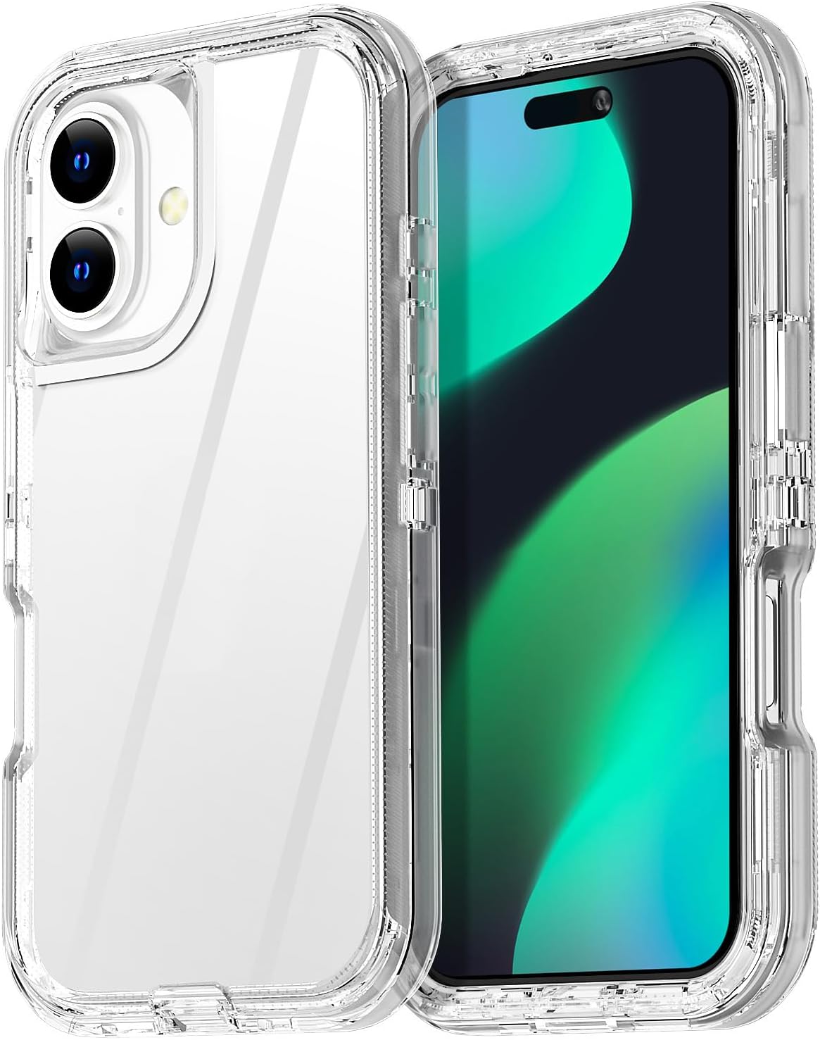 Amazon.com: AICase for iPhone 16 Plus Case Clear,Heavy Duty Durable 3 ...