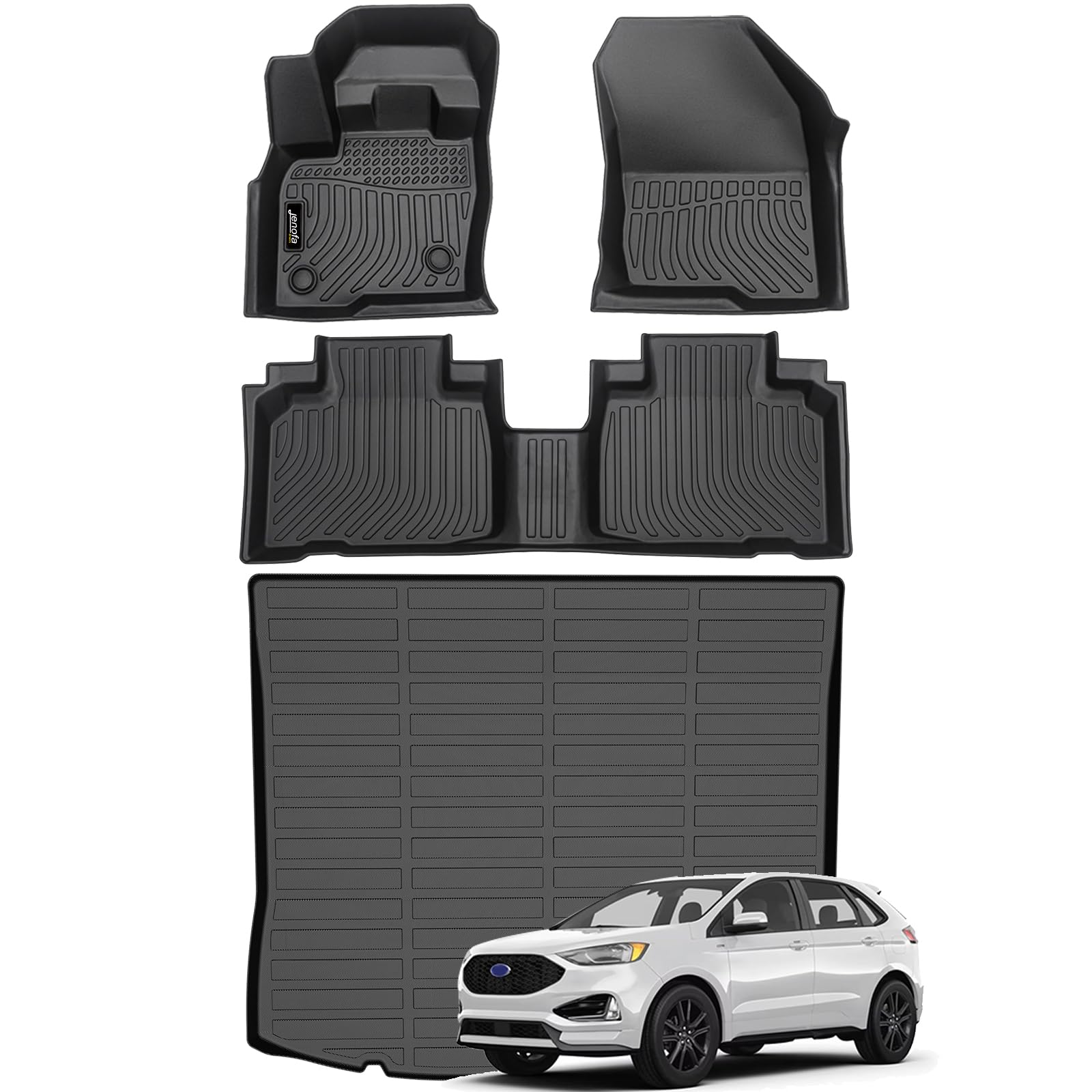 Jenofa-Car Floor Mats & Cargo Liner for Ford Edge 2015-2024 All Weather ...