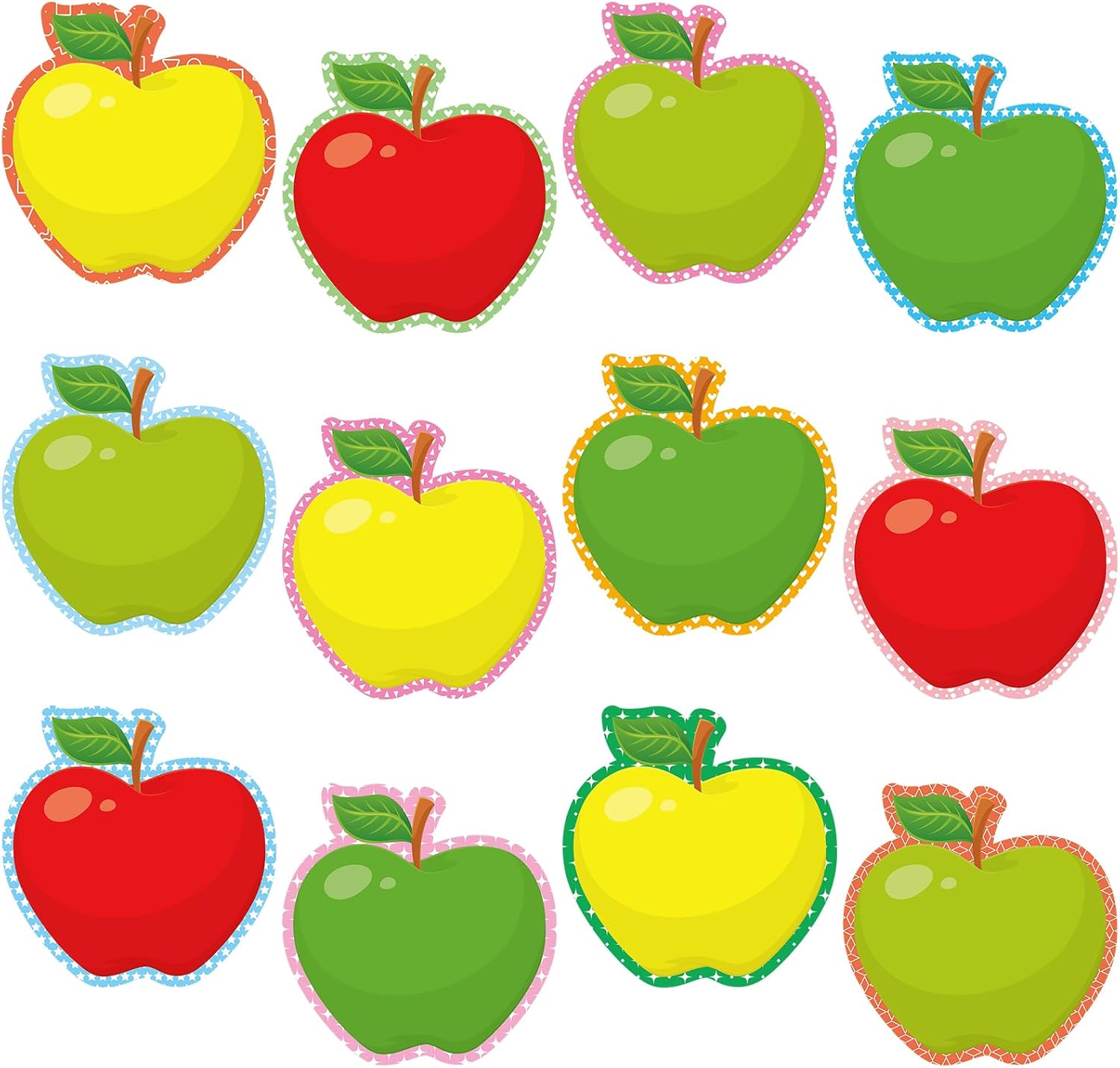 Amazon.com: 48Pcs Apples Cutouts, Colorful Apple Paper Cutouts Apple ...