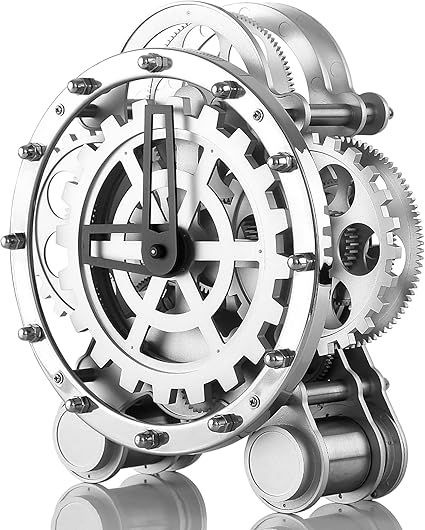 Amazon.com: Wkevnu Real Moving Gear Desk Clock - Vintage Industrial ...