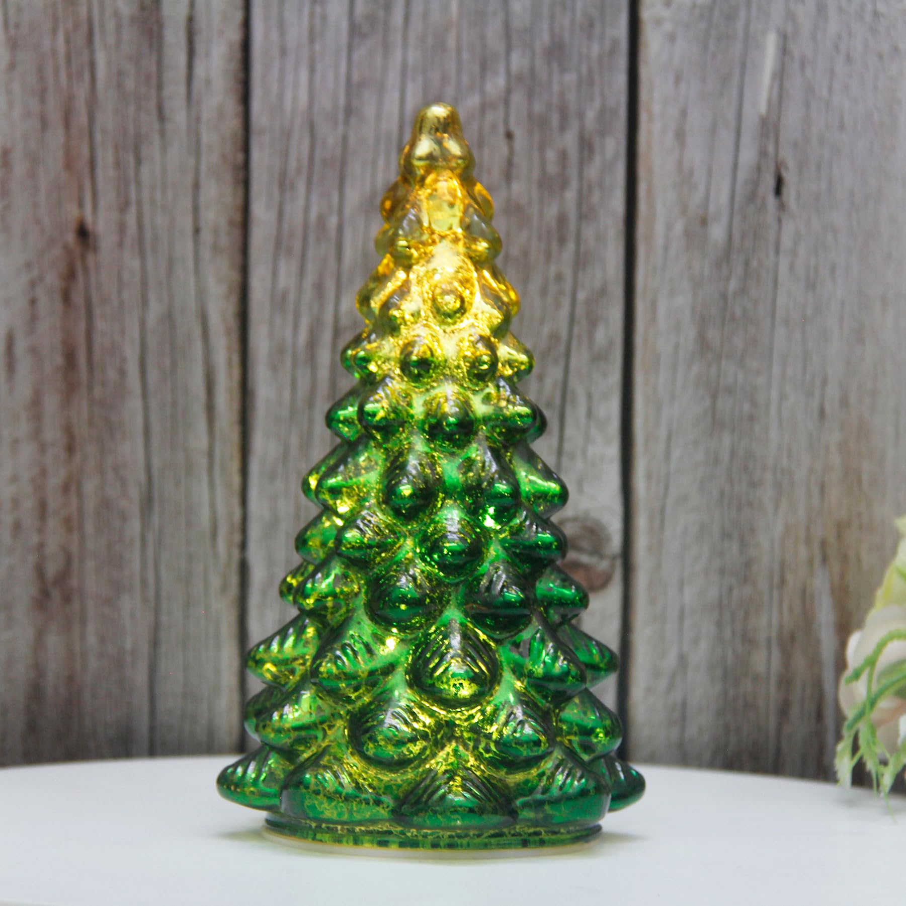 Mercury Lit Christmas Tree This Set Of 5 Light Up Mercury Glass