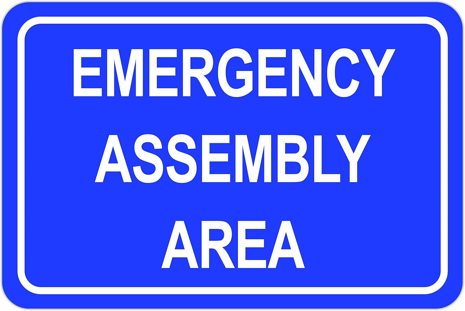 Amazon.com: Emergency Assembly Area Aluminum Sign - Metal Signs, Safety ...