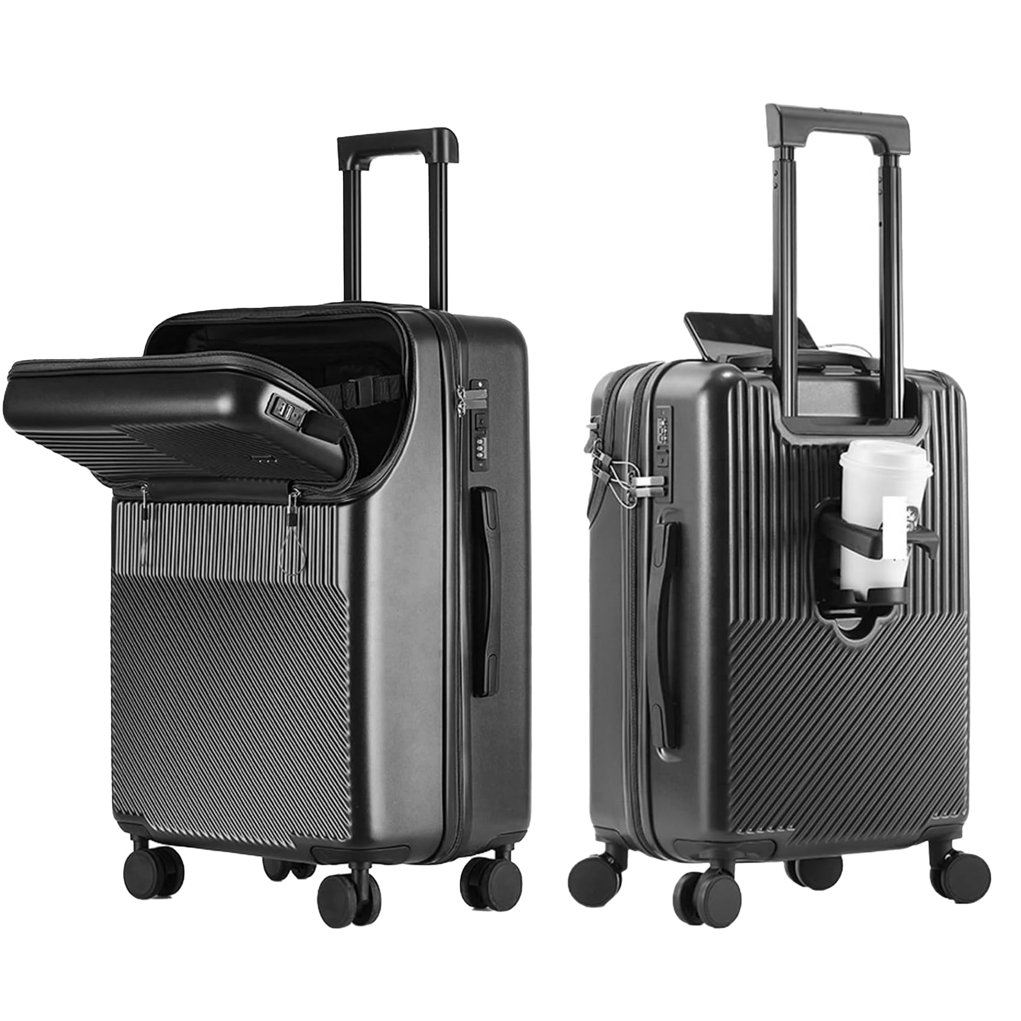Buy MONOCUry-On Luggage with Combination Lock, Carry on Suitcase with 4 ...