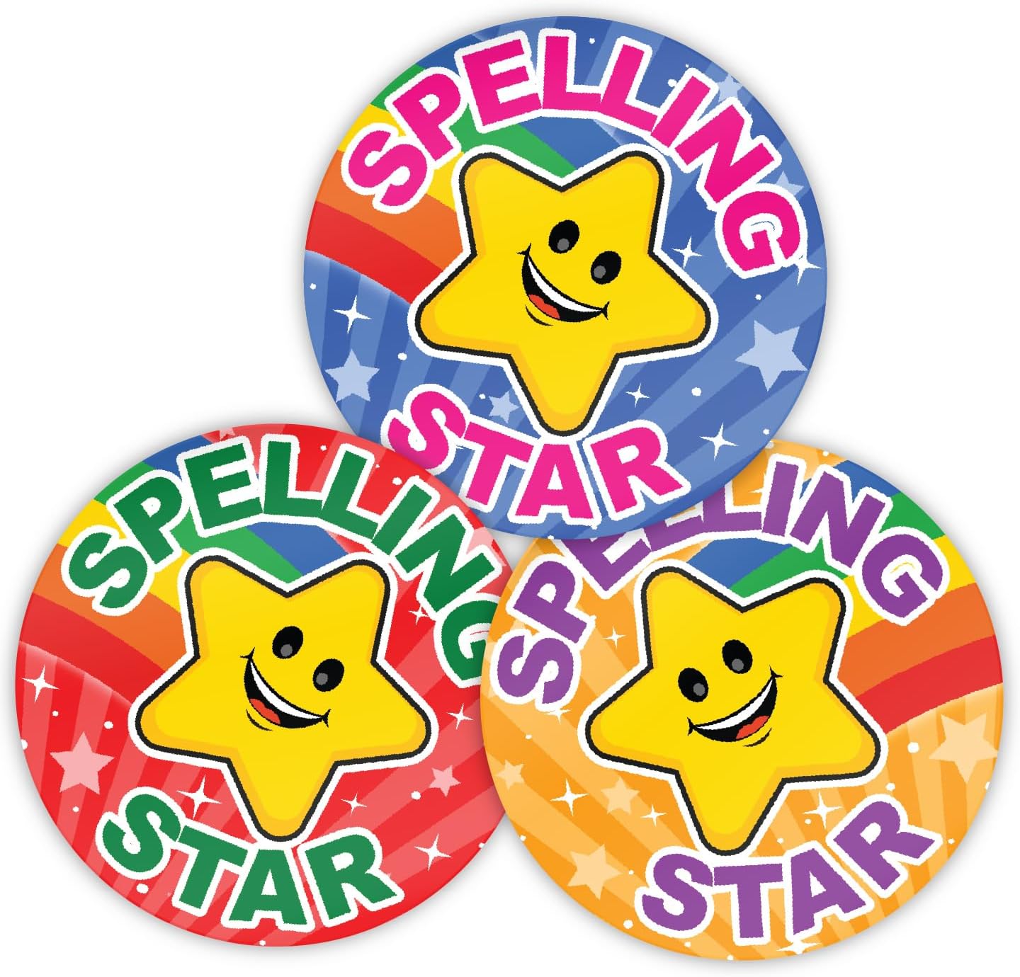 Stone Melon School Reward Stickers 144 Well Done Spelling Star Stickers ...