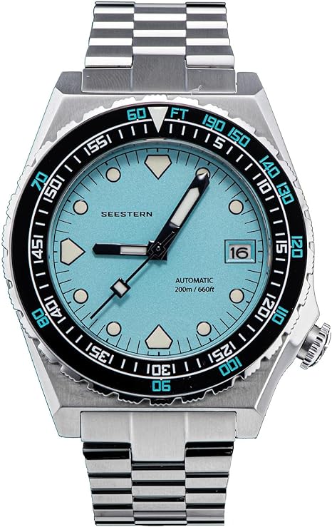 SEESTERN SUB 600T Ceramic Bezel LUME Date 20ATM 200m Diver's Mens Sport ...