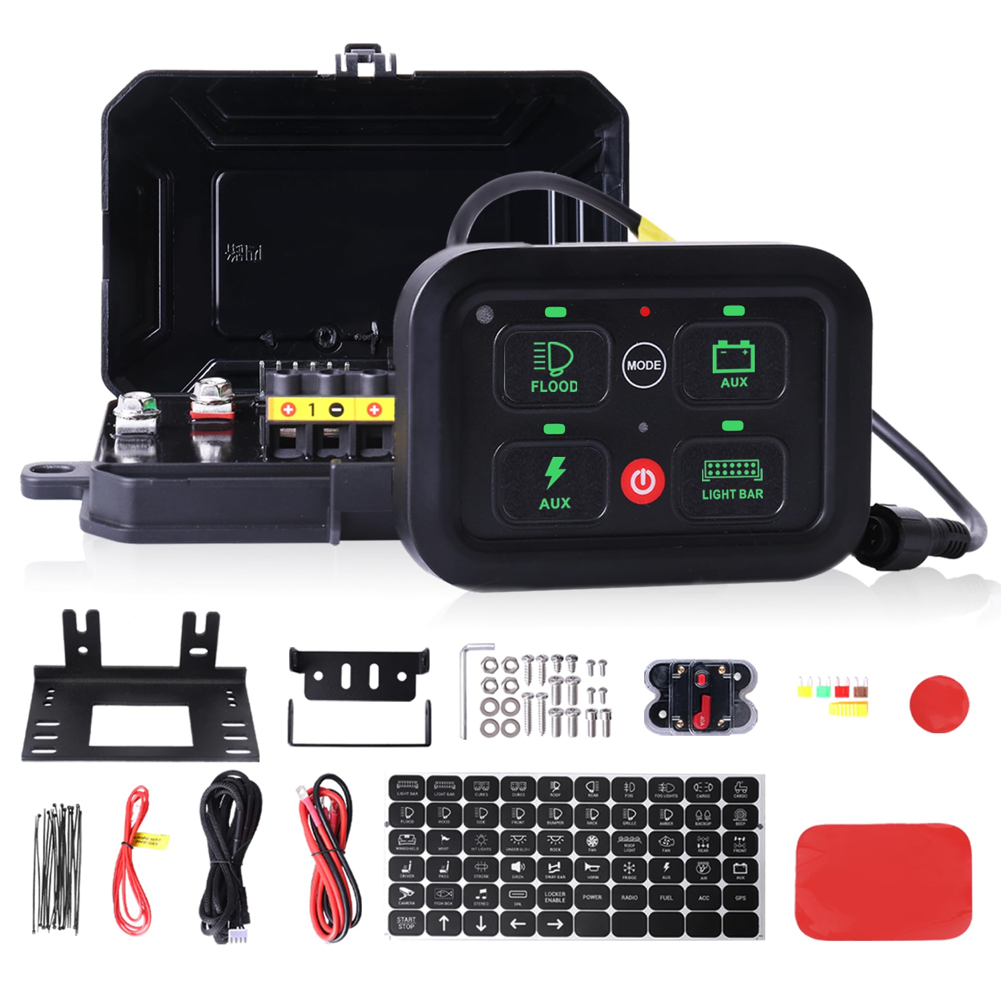 Amazon.com: Primelux 4 Gang Switch Panel, 40A Automotive Switch Panel ...