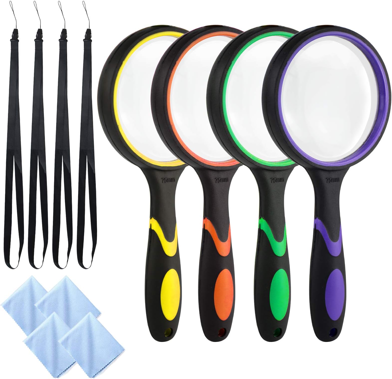 GOLDGE 8pcs Handheld Large Magnifying Glasses for Kids Toy Magnifying ...