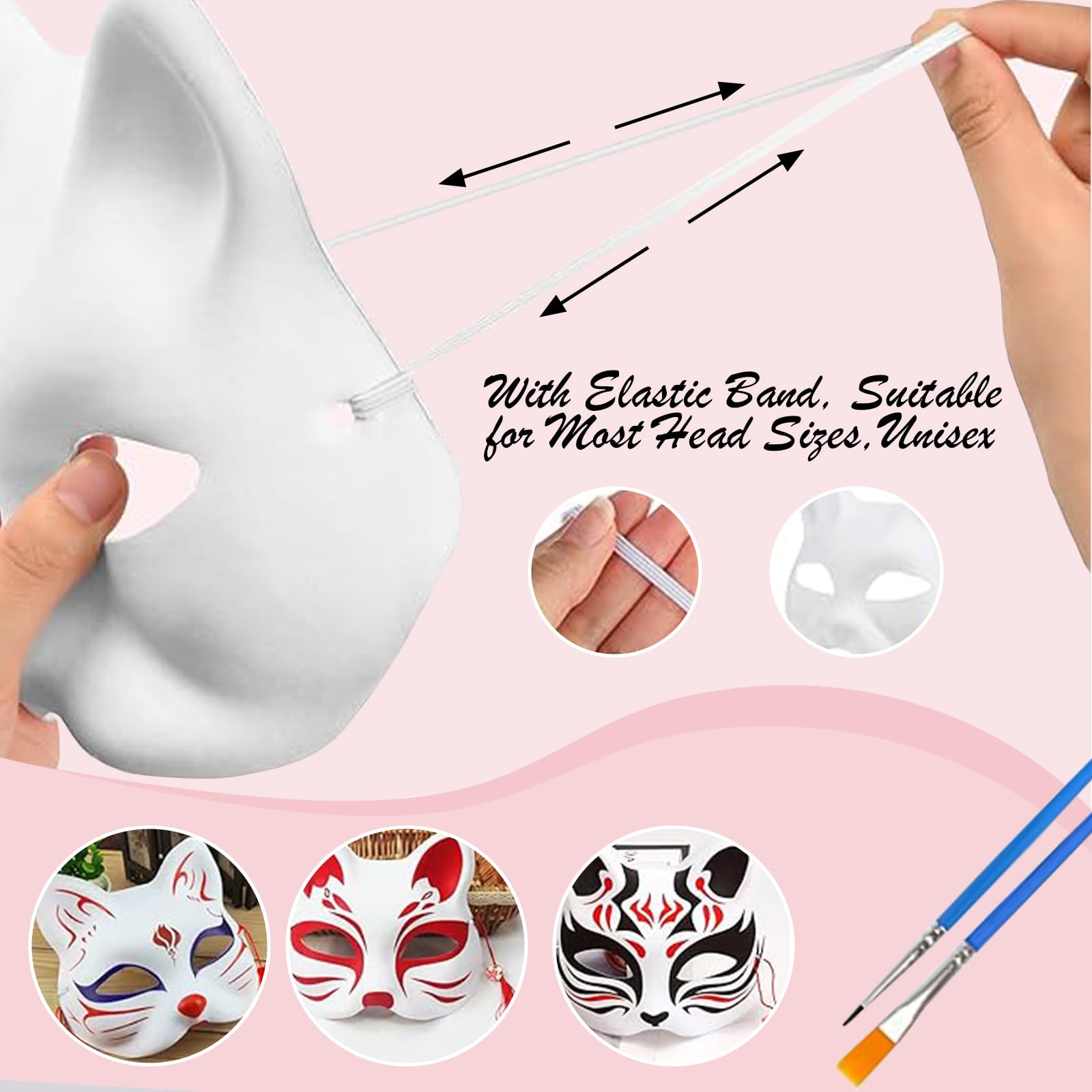 Cat Mask, Therian Mask, 23 PCS DIY Blank Fox Cat Mask, Felt Fabric ...