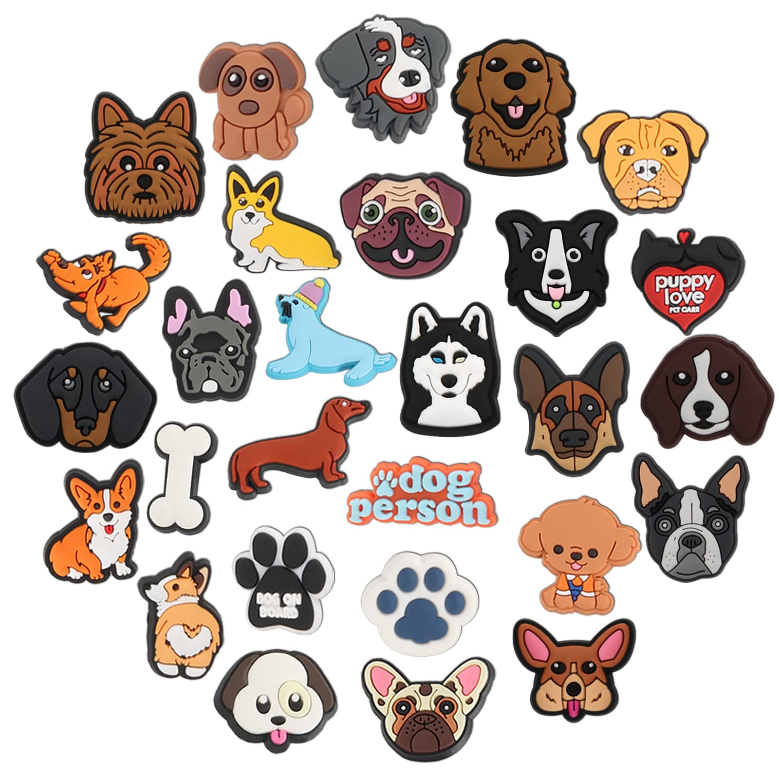 mortd Dog Shoe Decoration Charms, 30PCS Cute Animal Dog Pet Shoe Charms ...