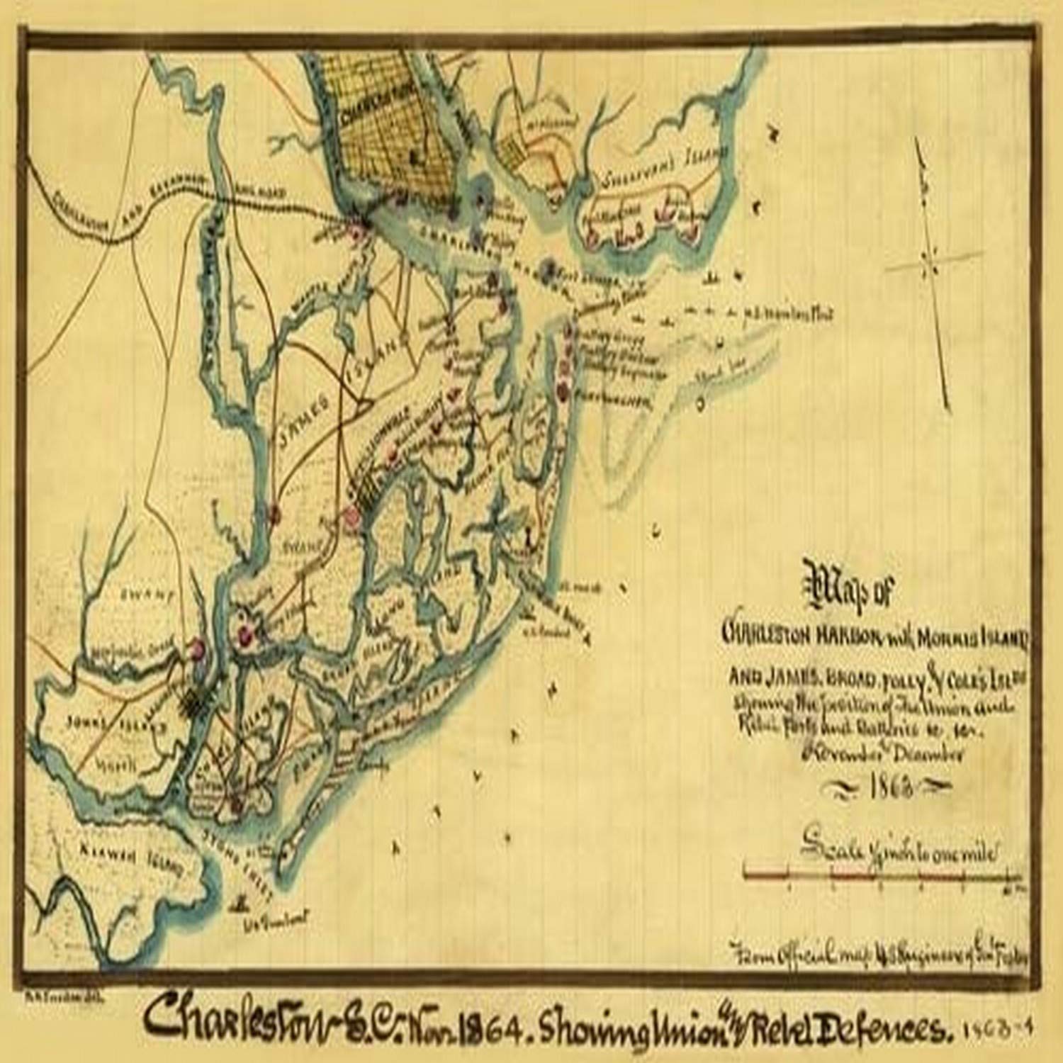 Buy Charleston Harbor with Morris Island and James Broad Folly and ...