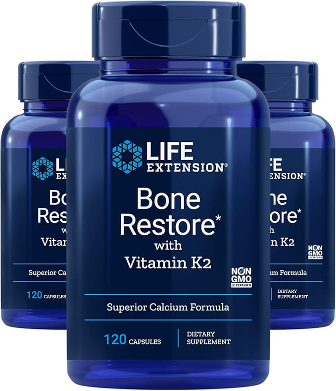 Amazon.com: Bone Restore with Vitamin K2 120 Capsules-Pack-3 : Health ...