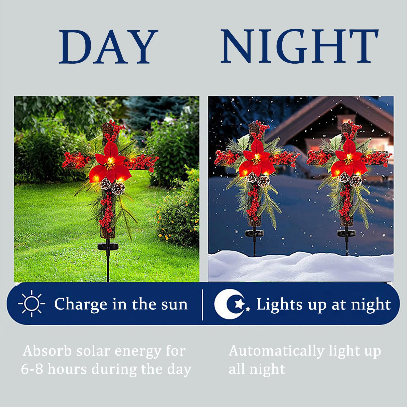 Lighted Outdoor Christmas Decorations Cross Fairybell All Surface
