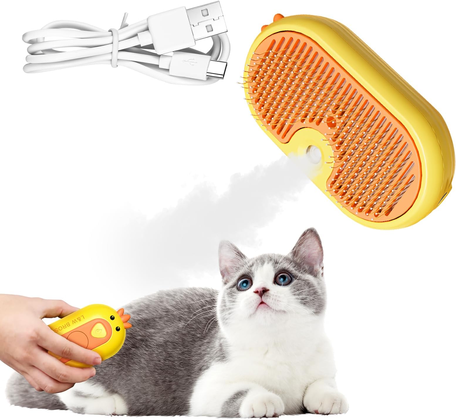 Amazon.com: NHZ Steamy Cat Brush, Pet Hair Removal Massager for Tangled ...