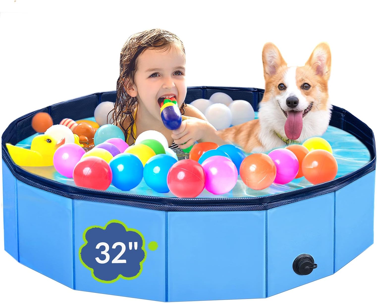 Amazon.com: Hdnbsp Foldable Duck Pool, Portable Hard Plastic Duck Pond ...
