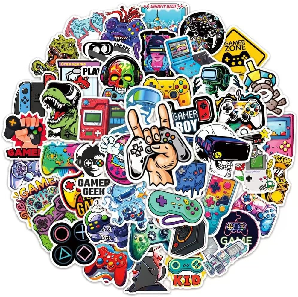 50 Pcs Gamer Stickers Cool Game Console Stickers Popular Classic Video ...