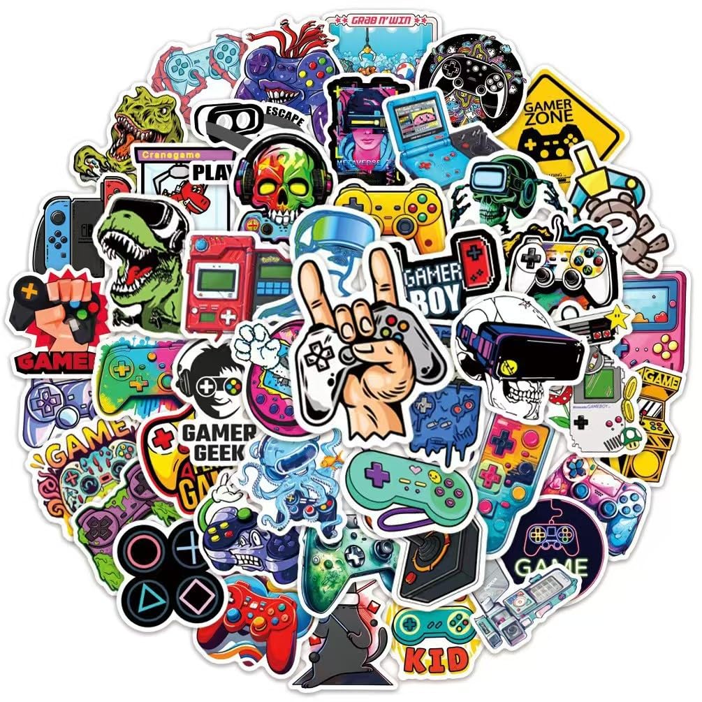 50 Pcs Gamer Stickers Cool Game Console Stickers Popular Classic Video ...