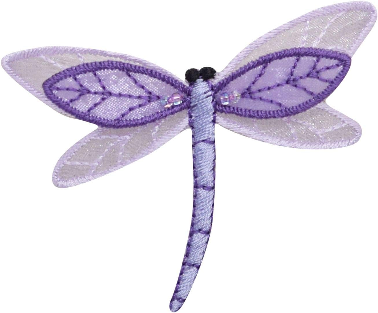 Amazon.com: Dragonfly in Vintage Postage Stamp Frame, Embroidered, Iron ...