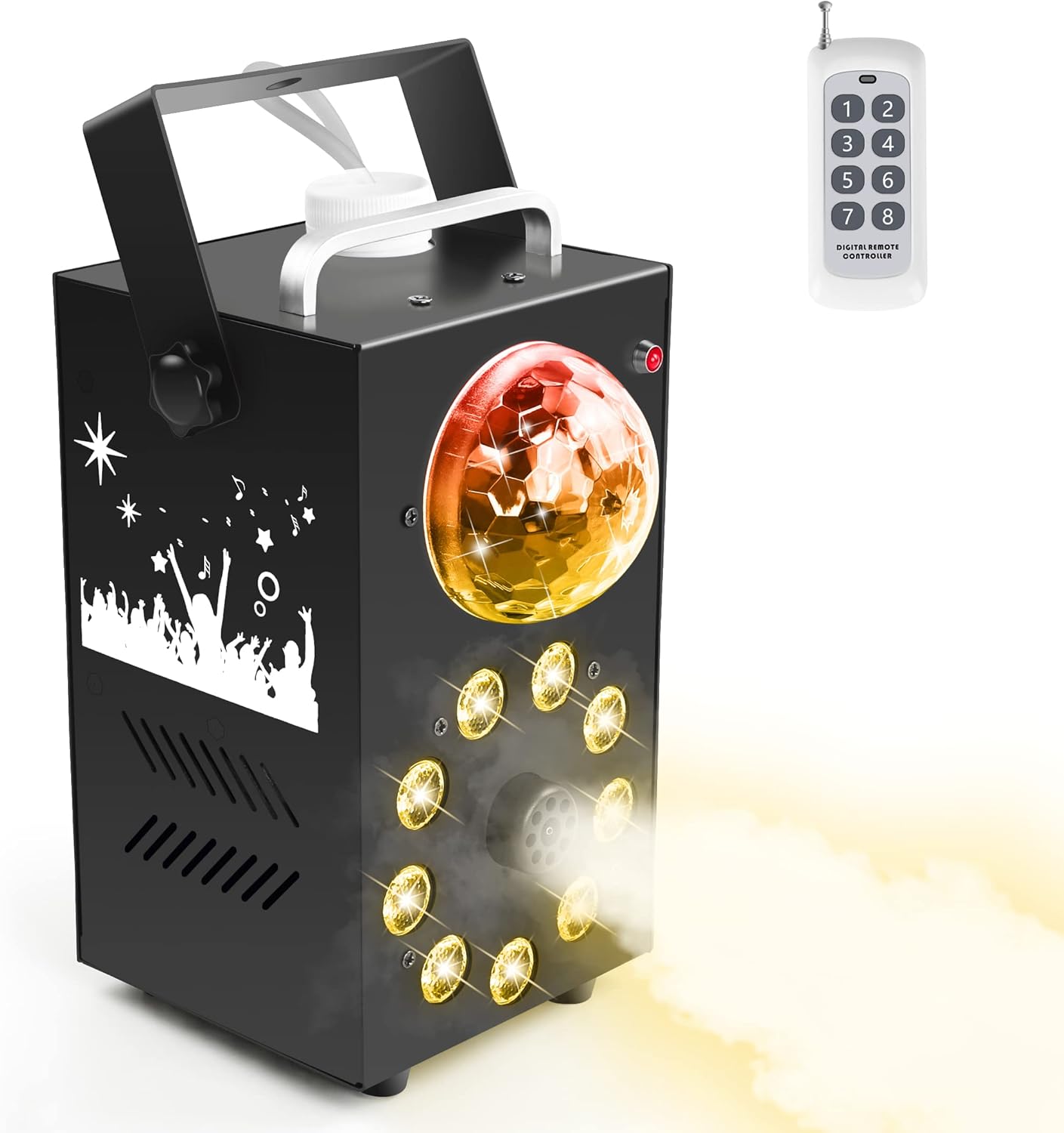Smoke Machine, UKing 700W Fog Machine 9 LED Lights with Disco Ball ...