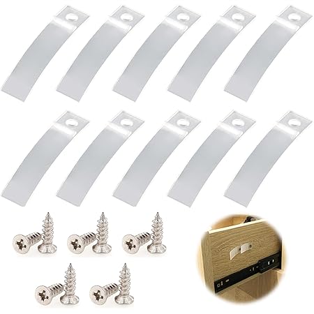 LLERRA Hard Plastic Drawer Stops with Screws, Clear Non-Slip Drawer ...