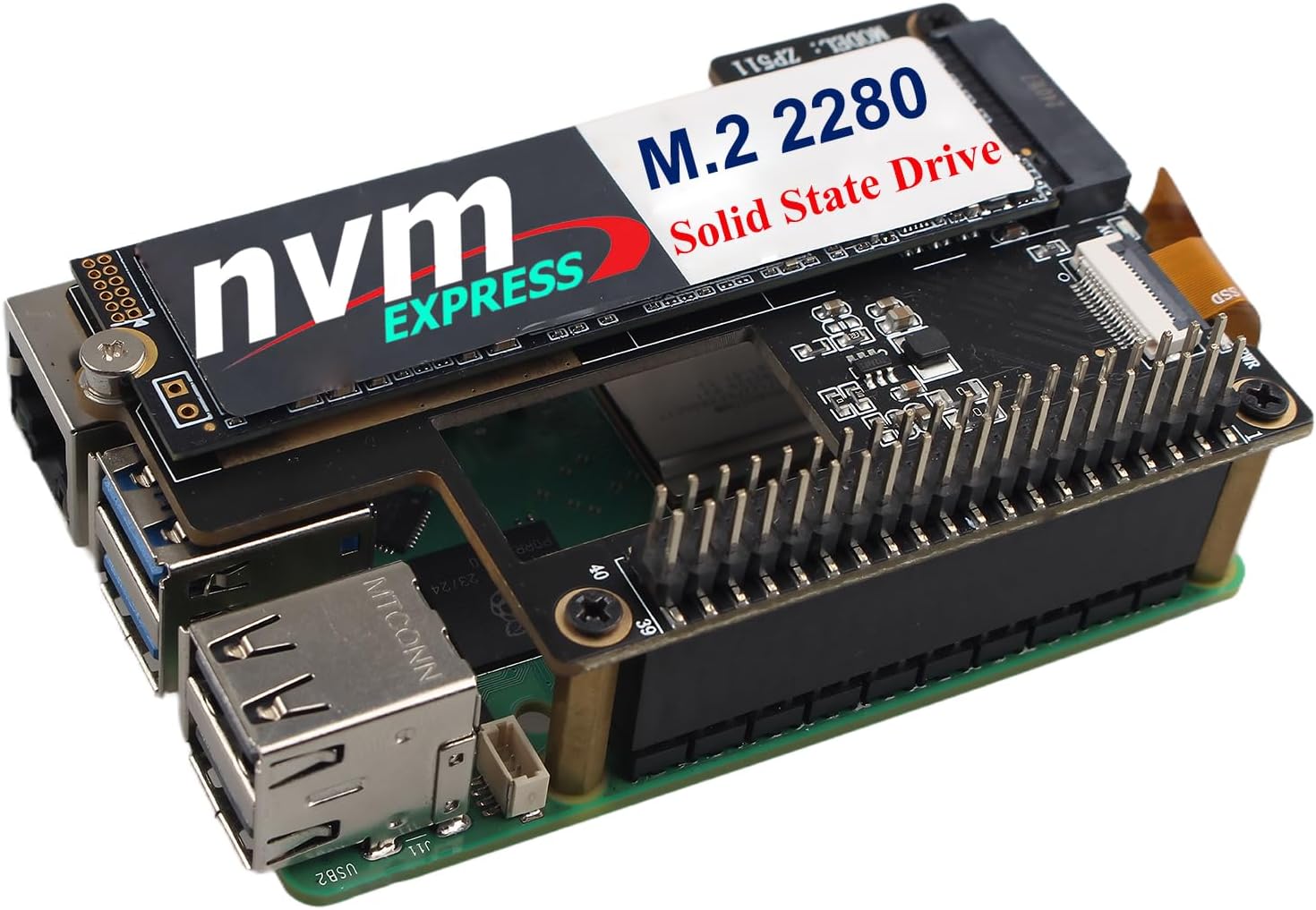 Amazon.com: ZDE ZP511 PCIe to M.2 Key M NVMe HAT SSD Hard Drive Adapter ...