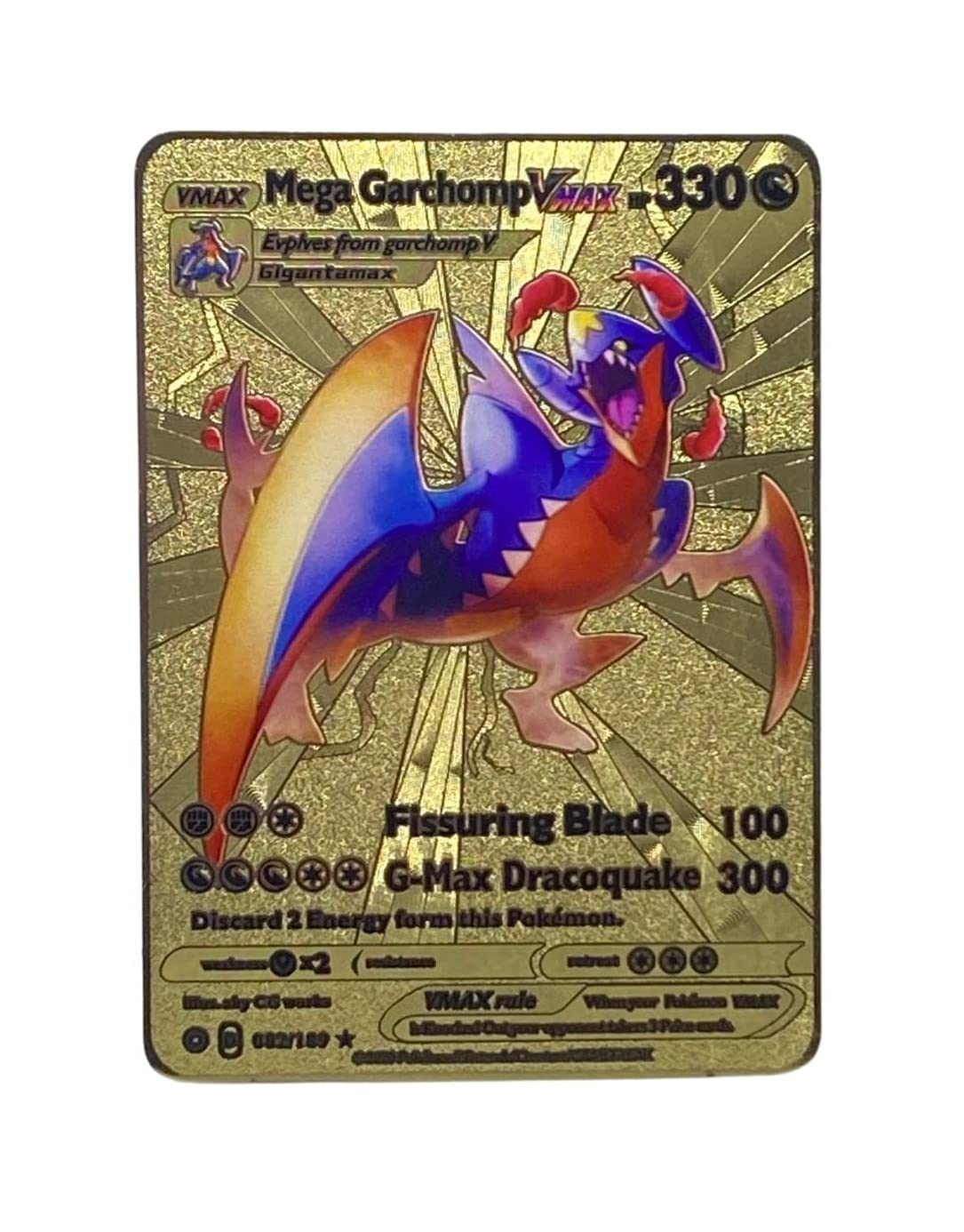 Buy Mega Garchomp VMAX Card (Custom Gold Metal Card) Online at ...