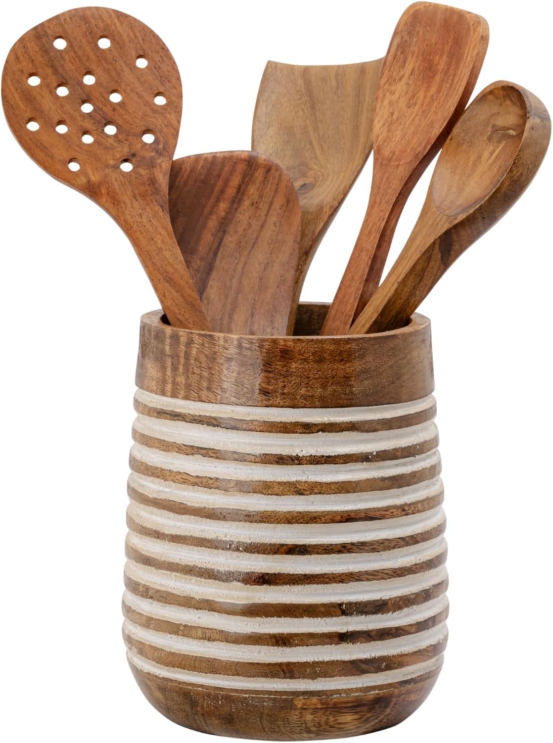 Amazon.com: Mie Creations Boho 7'' Large Utensil Holder for Kitchen ...