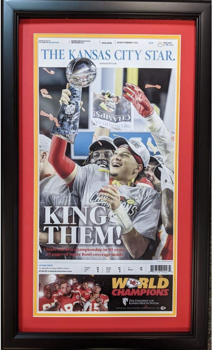 Amazon.com: Framed Kansas City Star Chiefs King Them Super Bowl LIV 54 ...