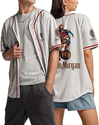 Amazon.com: Funny Alcohol Jersey Shirt for Men, Rum Baseball Jersey ...