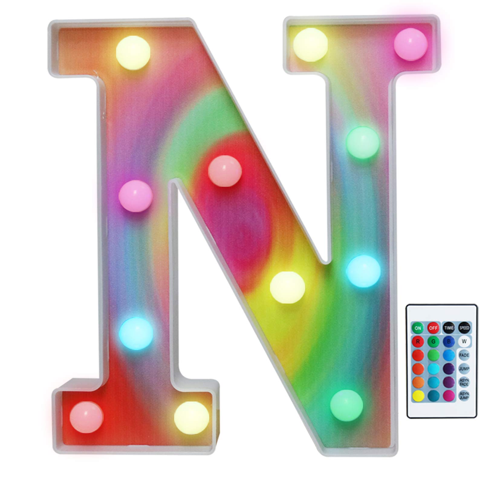 The Letter N In Rainbow