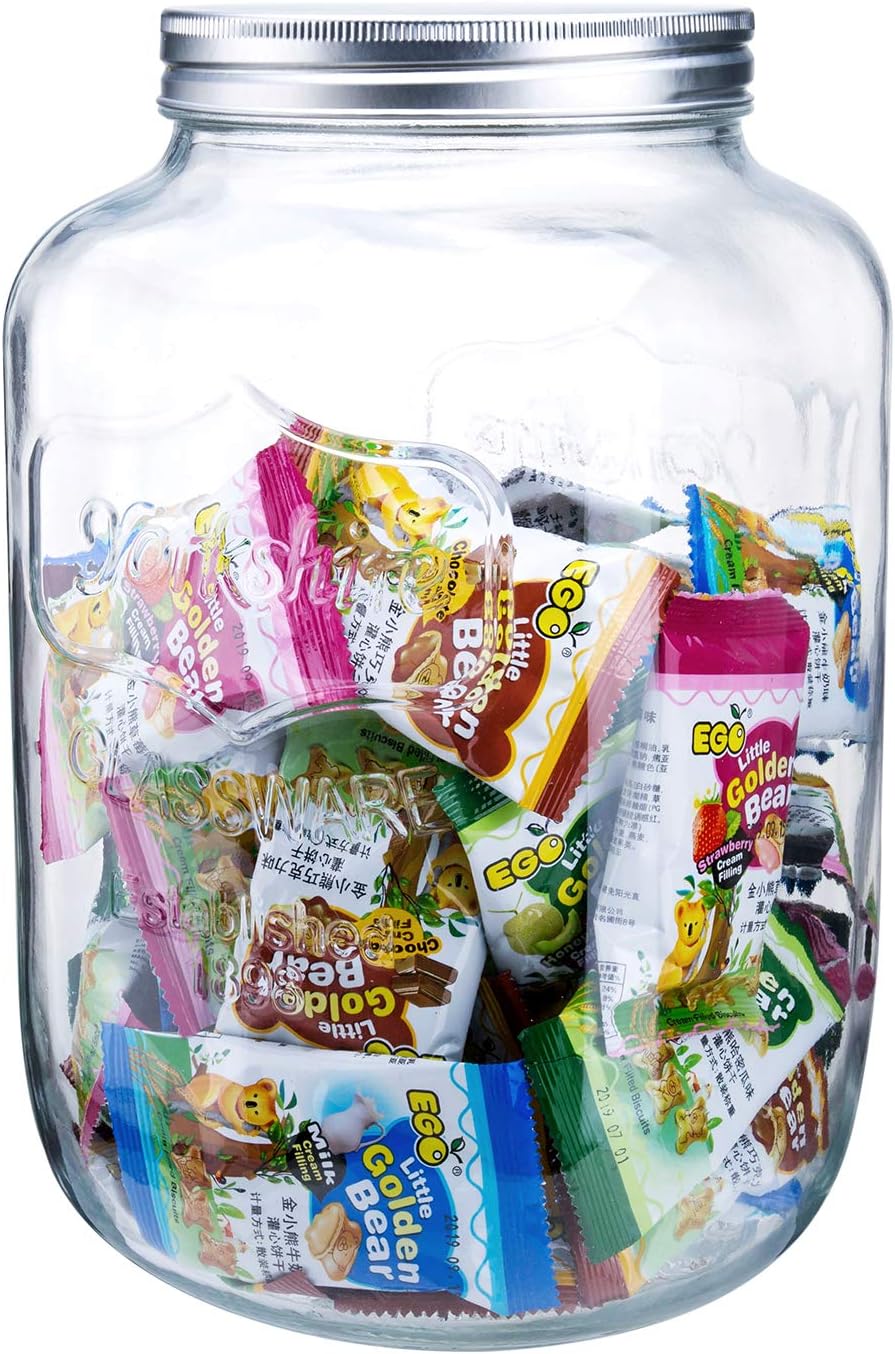 2 Gallons Mason Jar with Lids, Wide Mouth Mason Jars 8 Liter, Extra Big ...