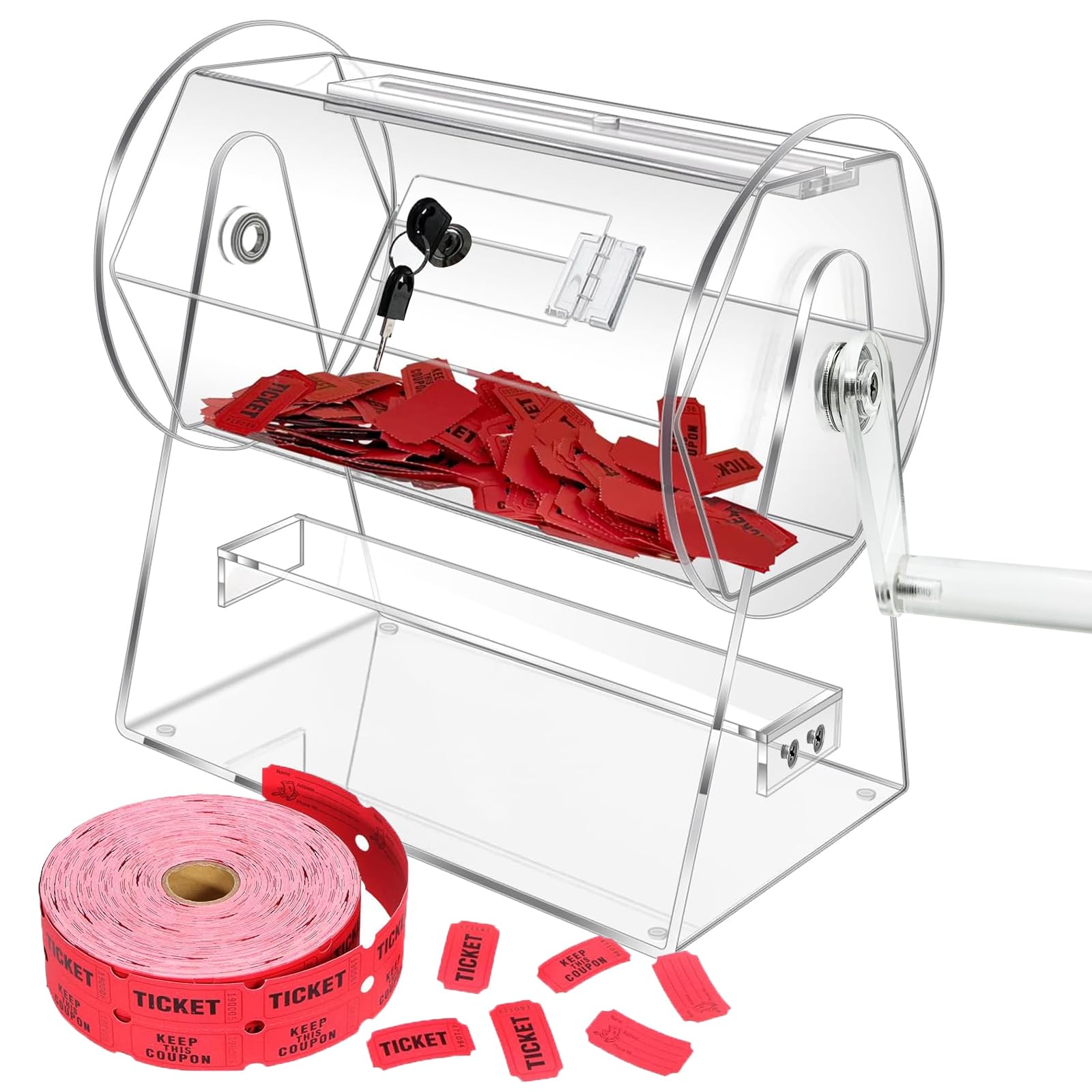 Snapklik.com : Raffle Ticket Spinner, Acrylic Raffle Drum