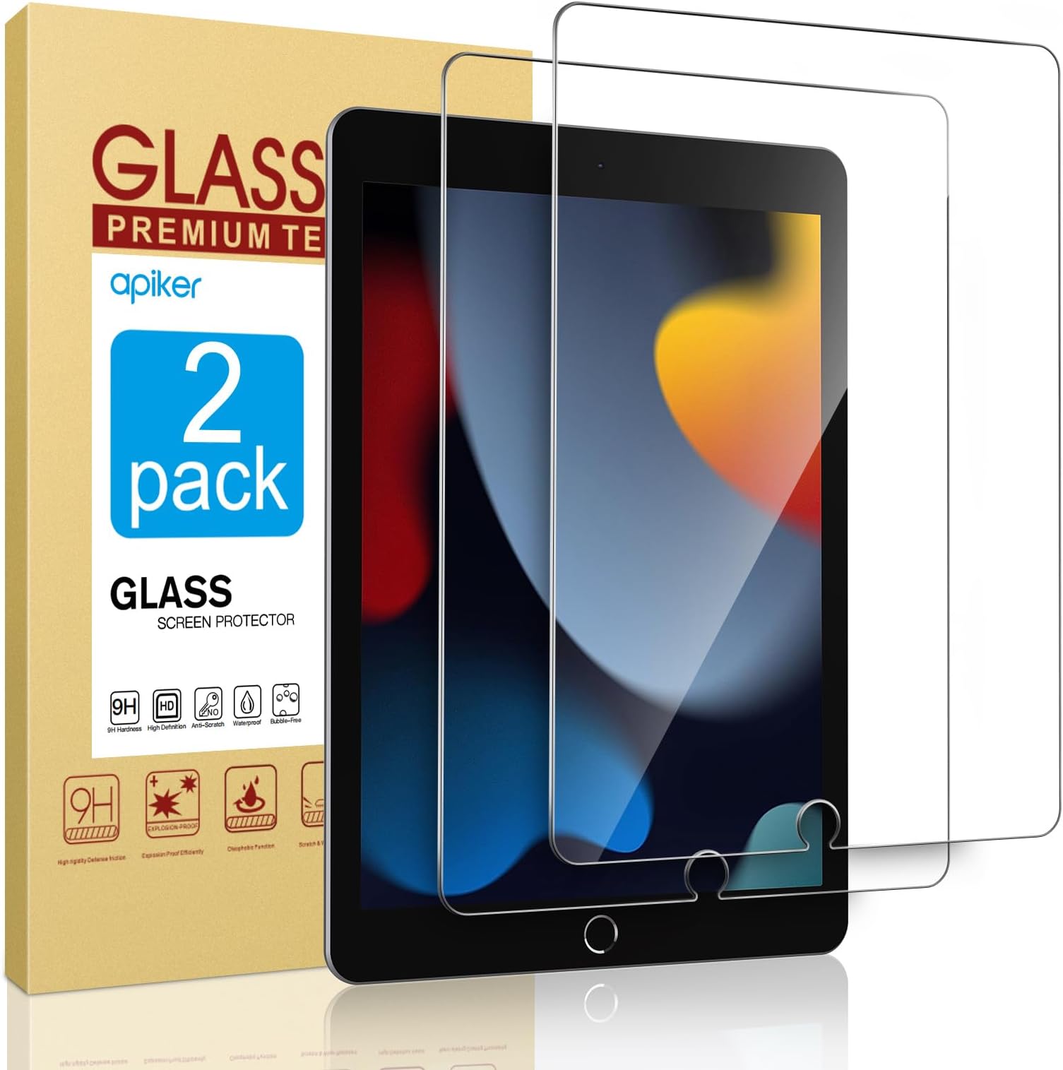 Amazon.com: apiker 2 Pack Screen Protector for iPad 9th 8th 7th ...
