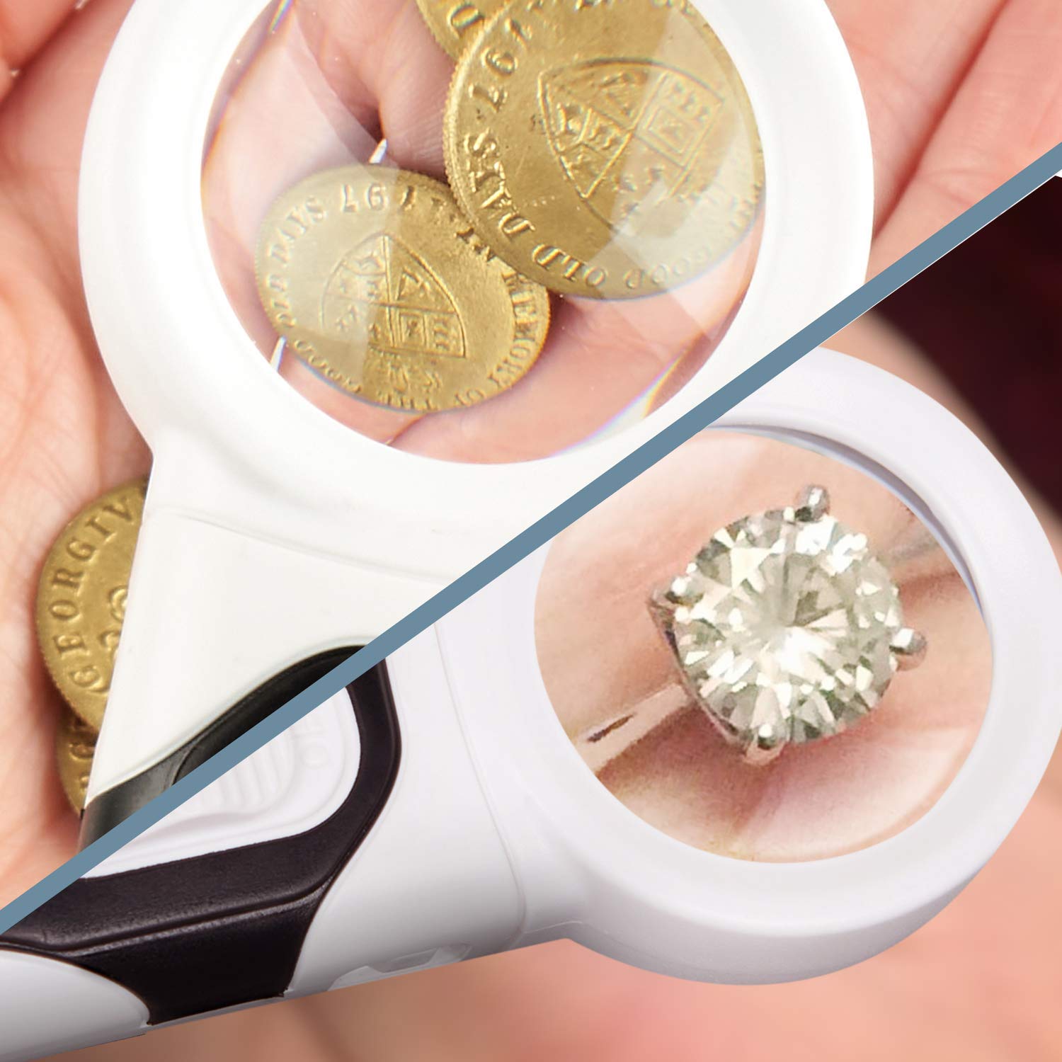 IMagniphy Light Up Magnifying Glass With 2 Lens LED Light 5x 10x IMagniphy Light Up Magnifying Glass With 2 Lens LED Light 5x 10x