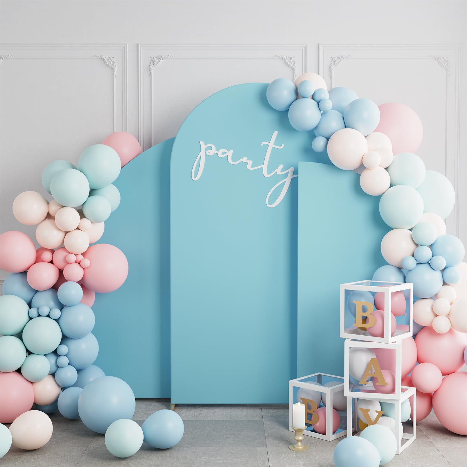 Blue Arch Cover Backdrop - Set of 3 Spandex Wedding Arch Cover Backdrop ...