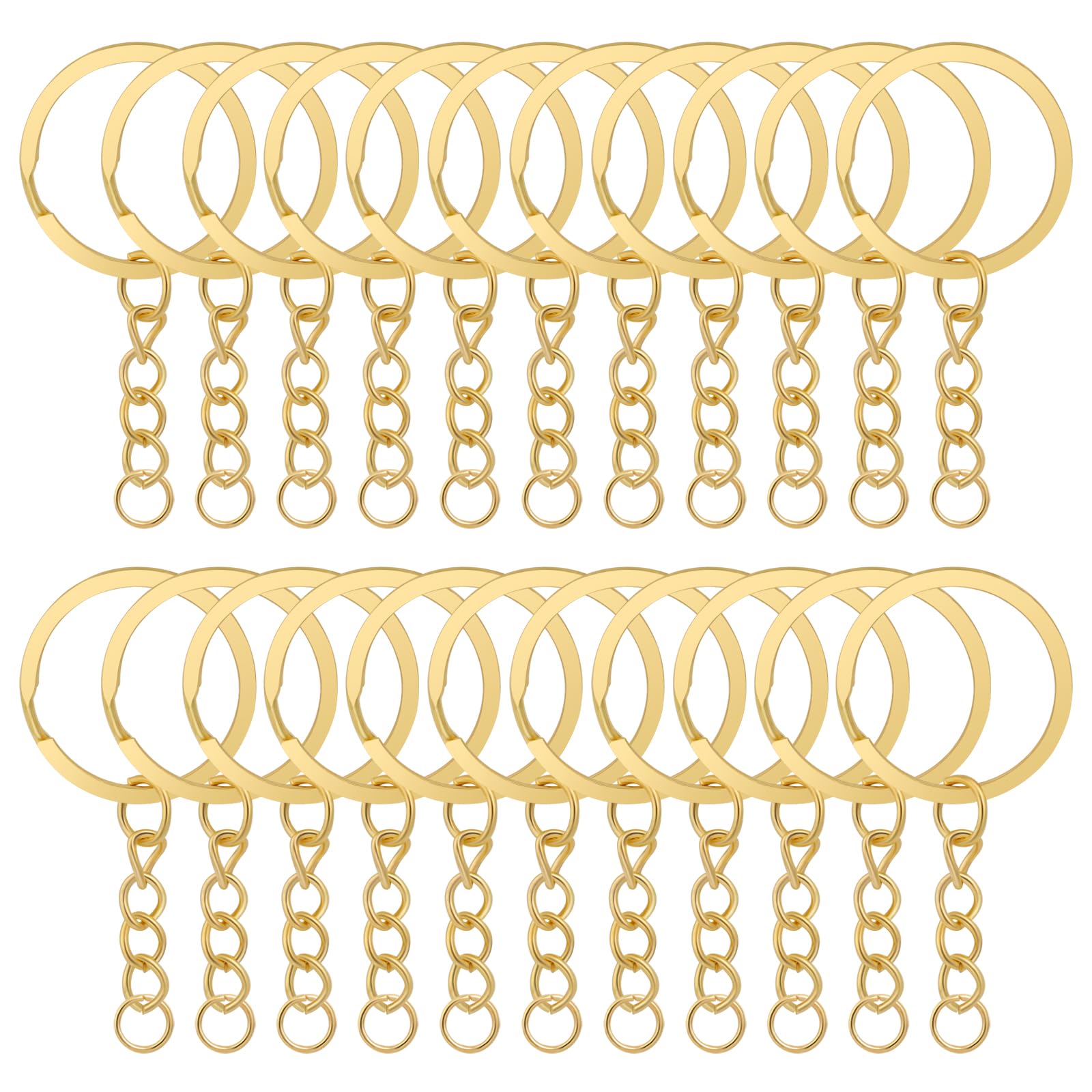 Amazon.com: Chuyau 20Pcs Keychain Key Ring with Chain Bulk Split Key ...