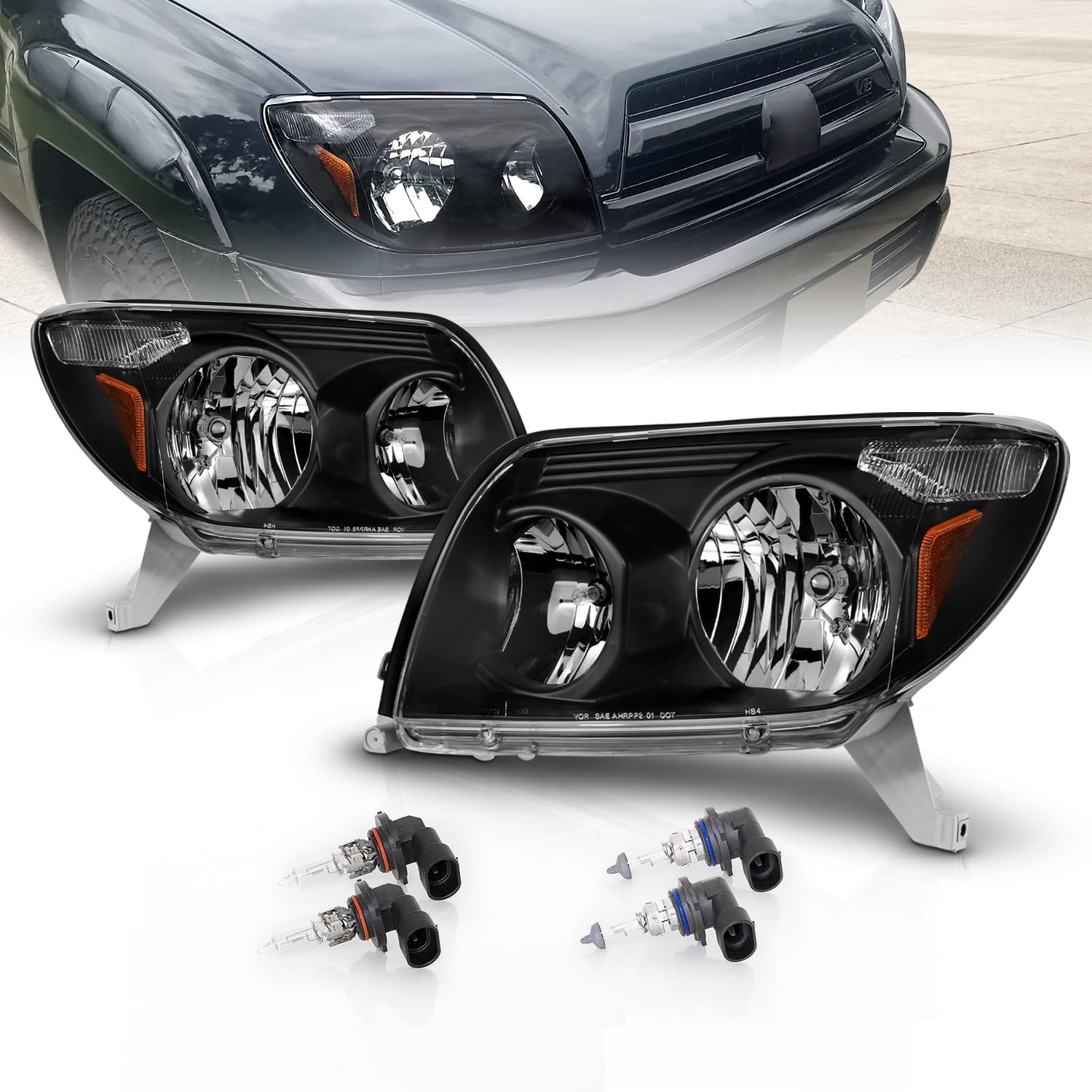 Amazon.com: WEELMOTO for 2003-2005 Toyota 4Runner Headlights ...