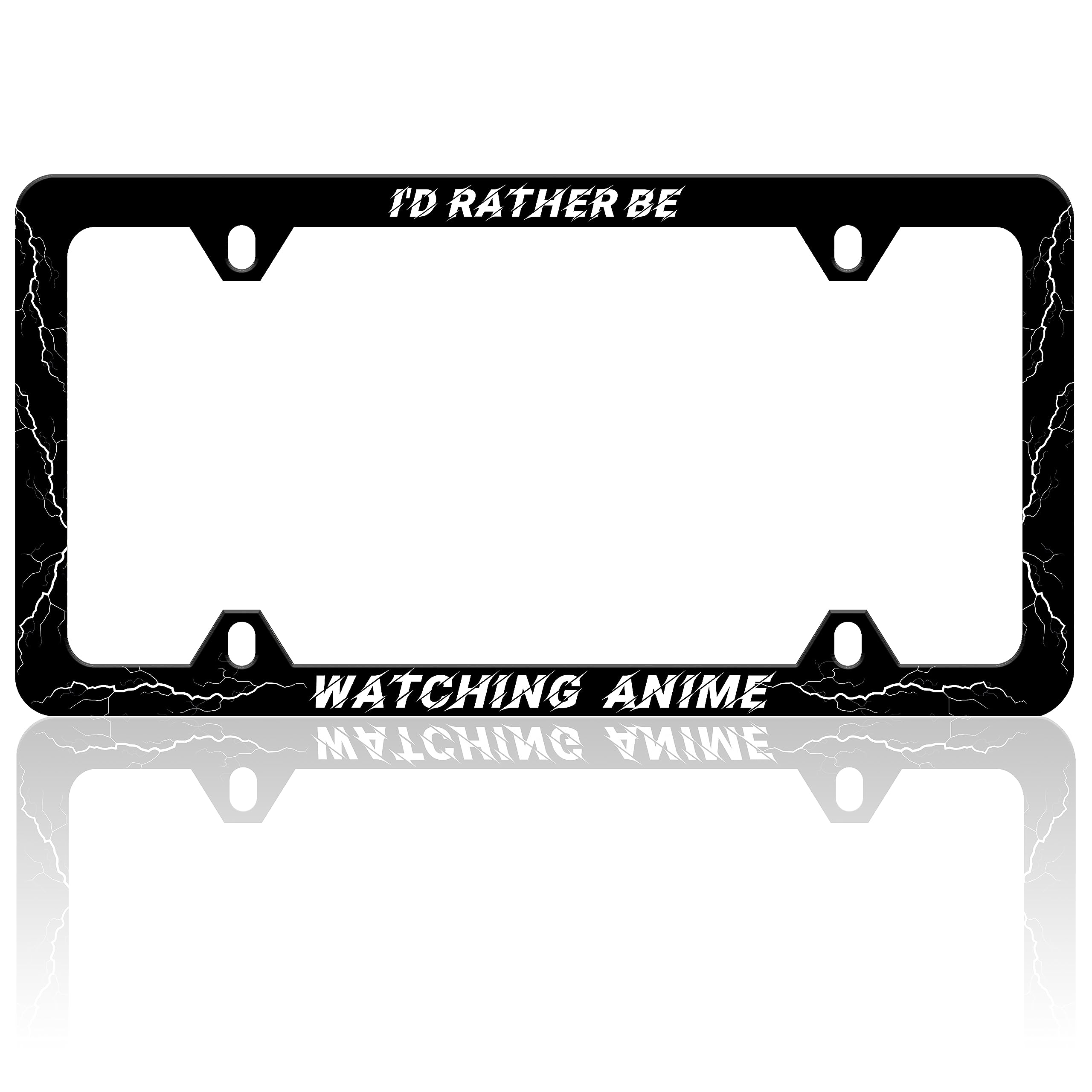 Amazon.com: I'd Rather Be Watching Anime License Plate Frame Funny ...