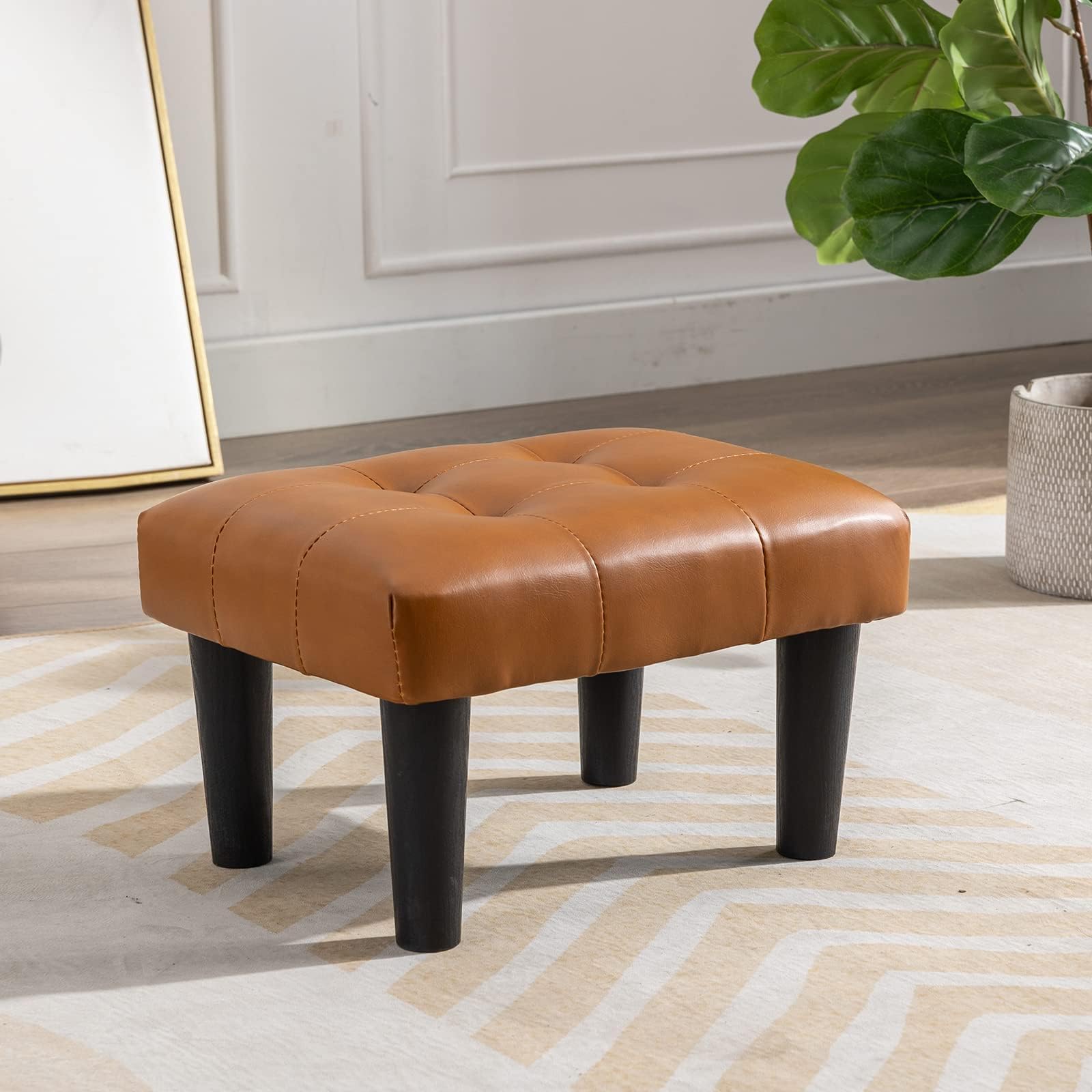 Amazon.com: KIVSON Foot Stool Ottoman Foot Rest Microfiber Leather ...