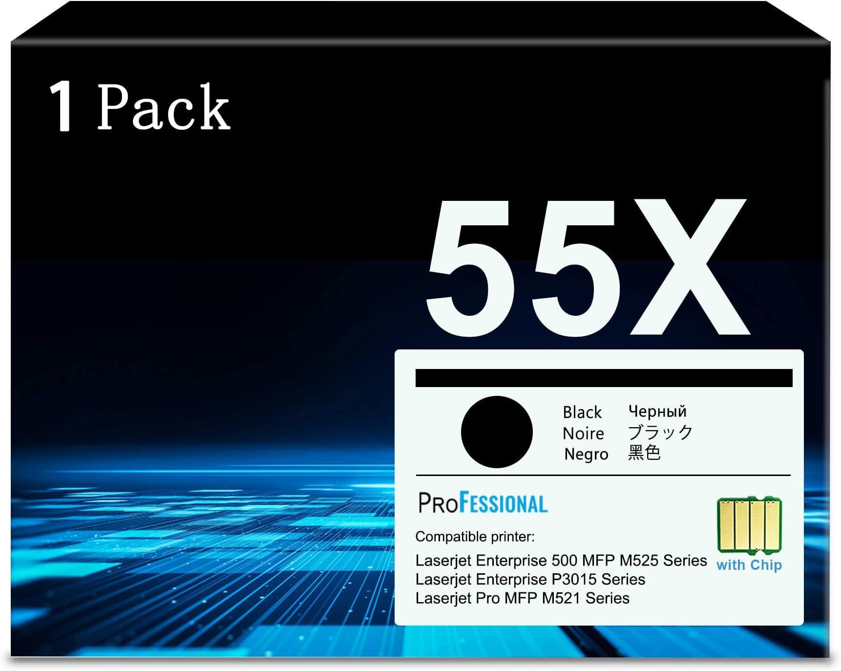 Amazon.com: (with Chip) 55X Black High Yield Toner Cartridge CE255X 1 ...