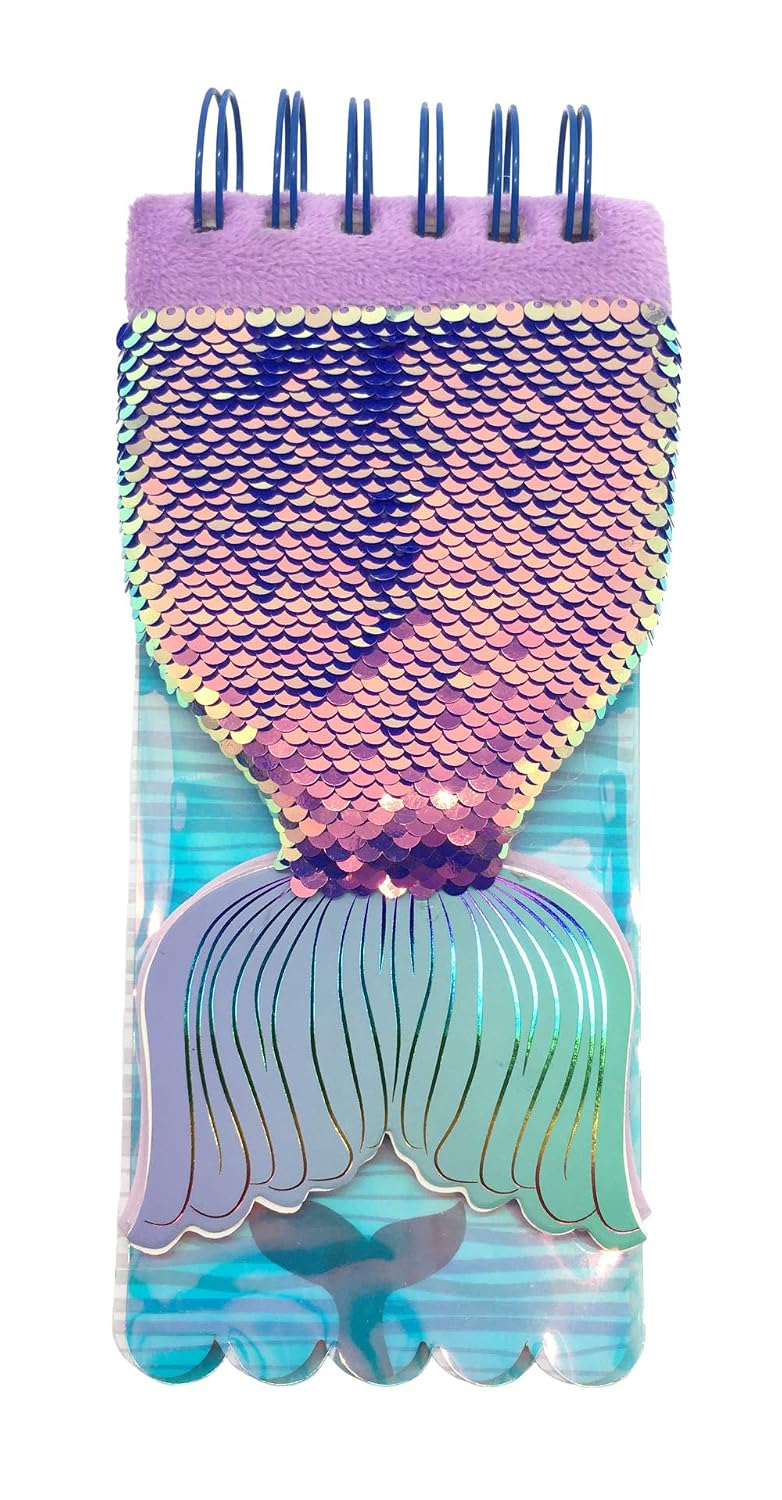 Bewaltz Magic Sequin Mermaid Tail Notebook 3.5” X 8” Office School ...