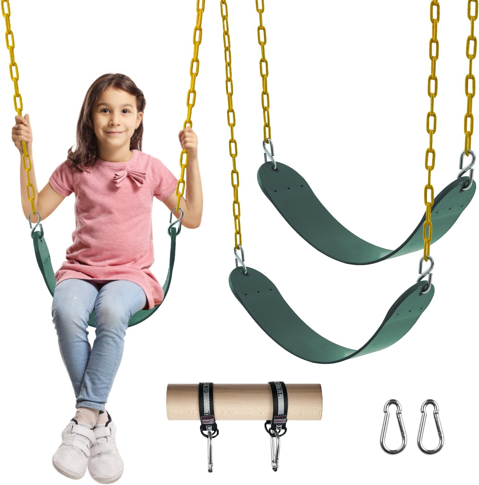 Amazon.com: Vinstatin Swing for Outdoor Swing Set - Green Color Swings ...